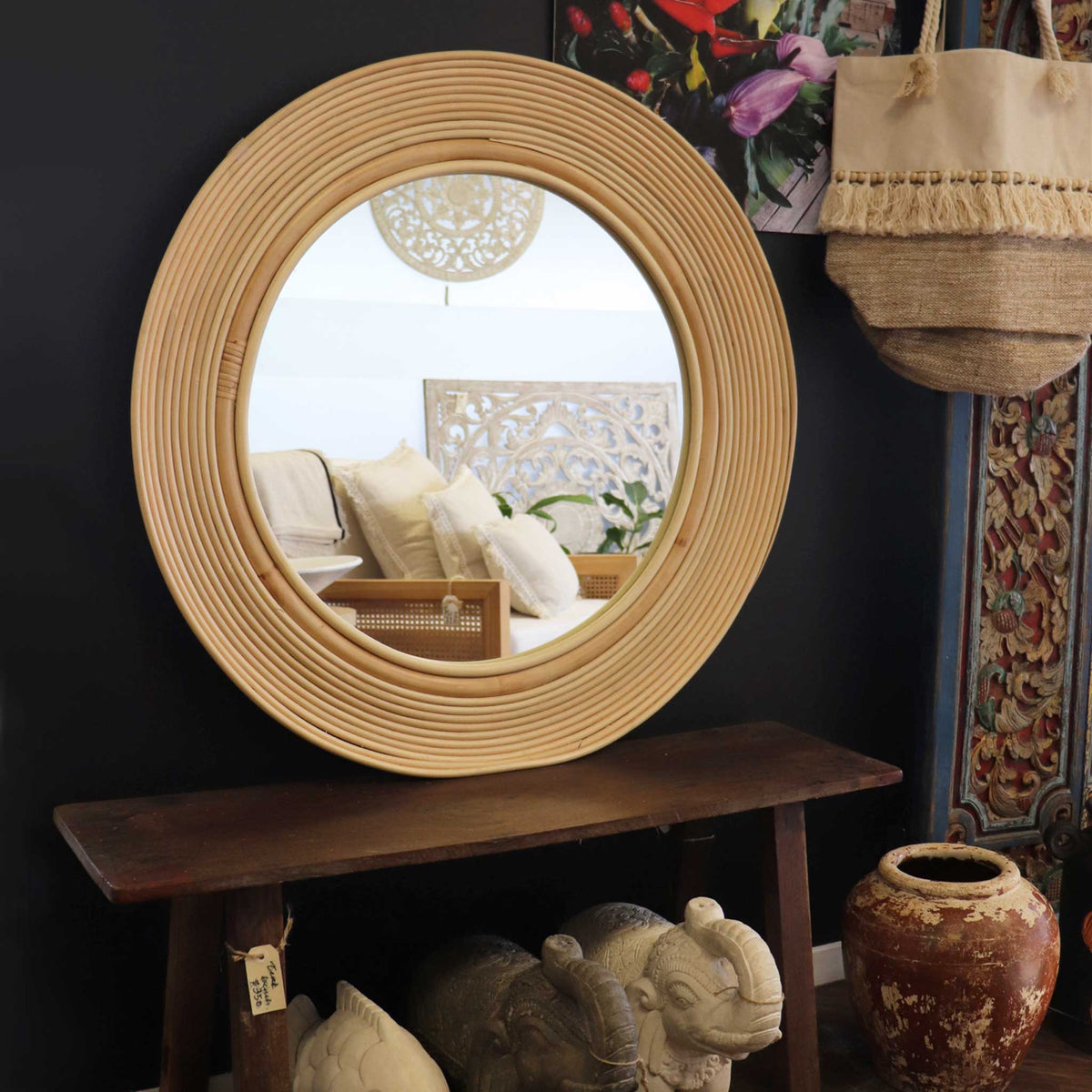 Round Bamboo Mirror | Living | Mirrors | GBO NZ