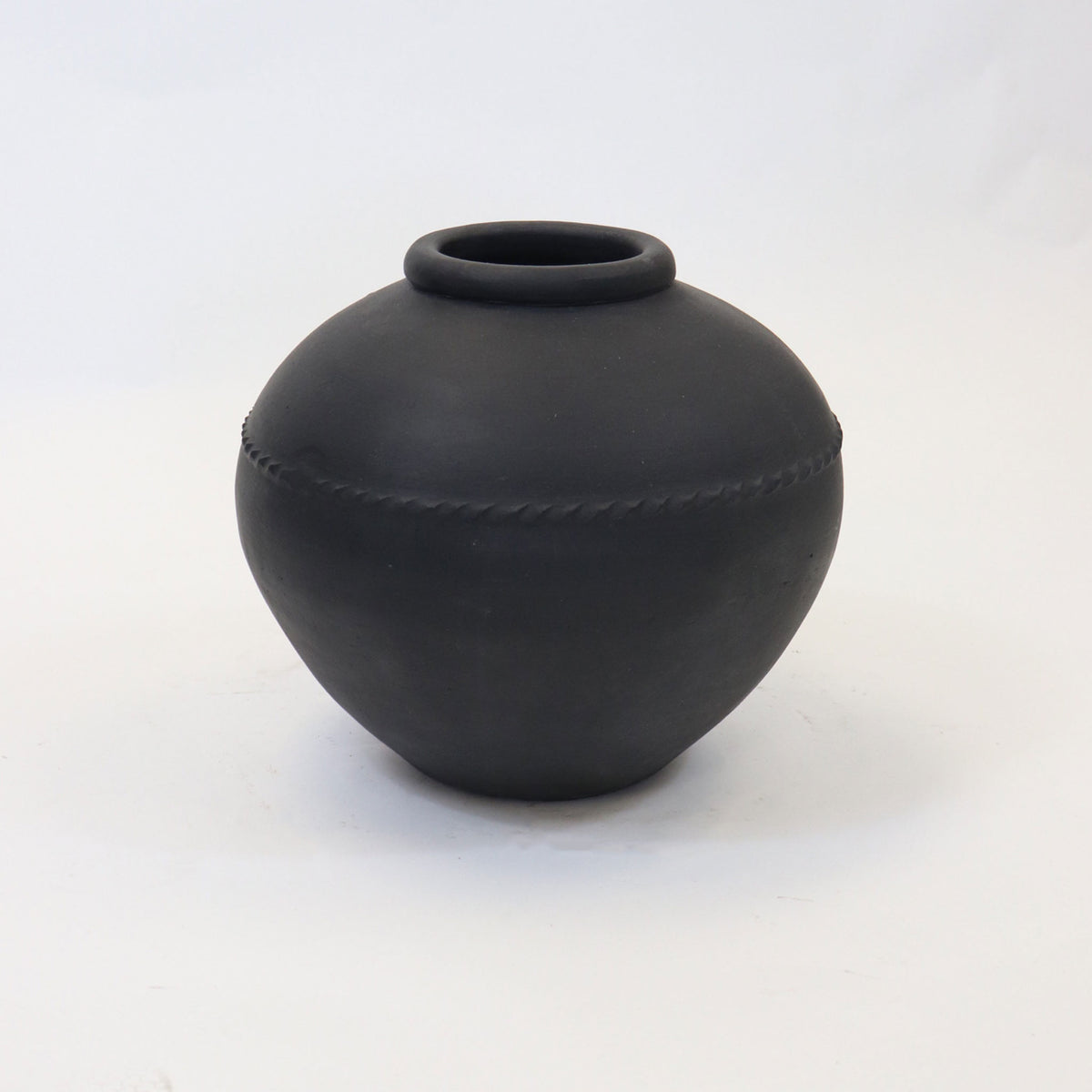 Black Detailed Rope Pot | Pots & Statues | Homewares | GBO NZ